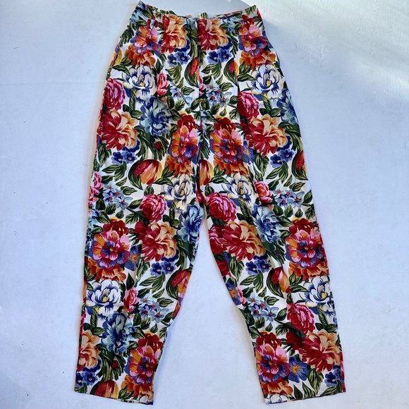 Vintage | Pants & Jumpsuits | Vintage Bushwack Floral Pleated Pants ...